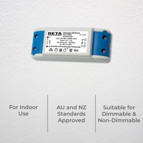 Deta 12V 15W Dimmable Electronic Transformer - For LED Globes ...