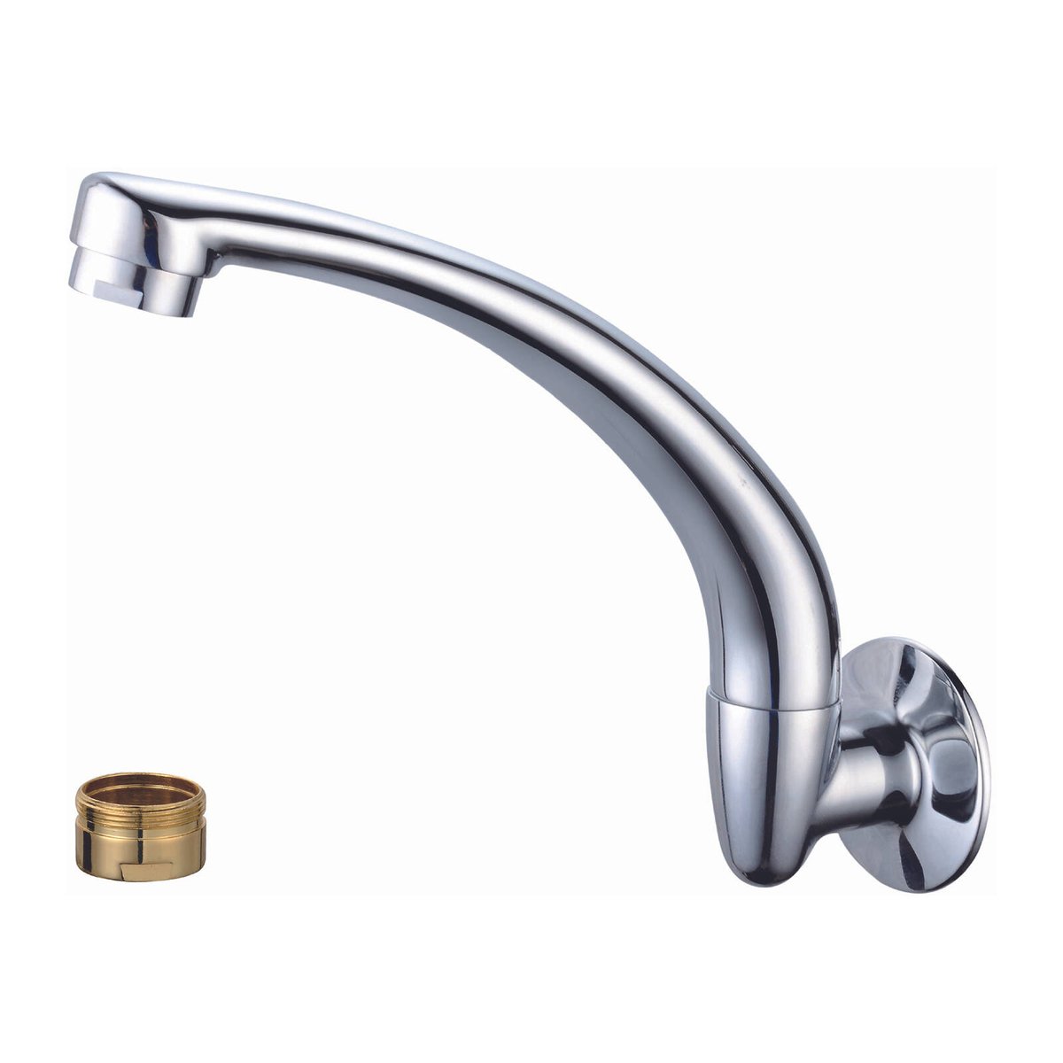 Shaw & Mason WELS 3 Star 9L/min Chrome Swivel Wall Cast Sink Spout ...