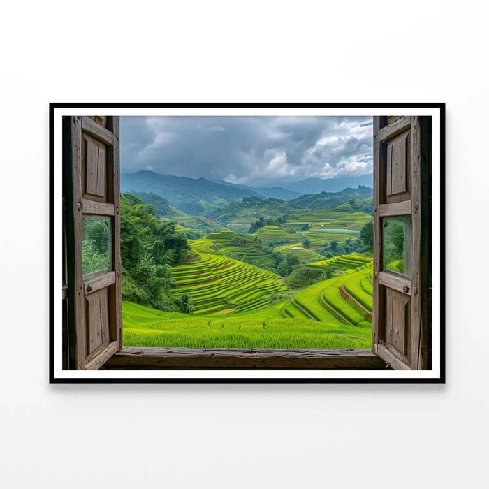 Valley Seen Through a Window Print 100% Australian Made 120x90cm ...