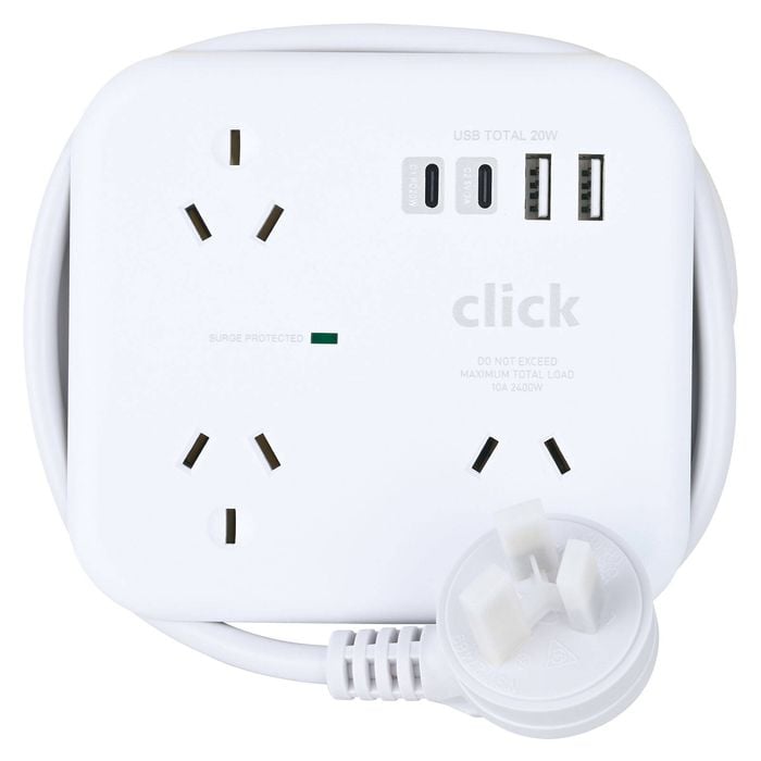 Click 3 Outlet Travel Powerboard - Bunnings Australia