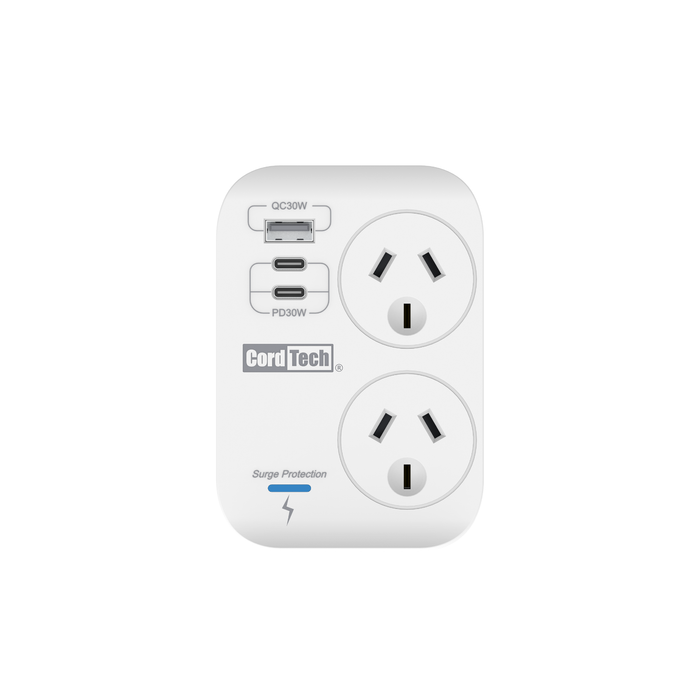 Cordtech 1 USB-A 2 USB-C Double Adaptor - Bunnings New Zealand