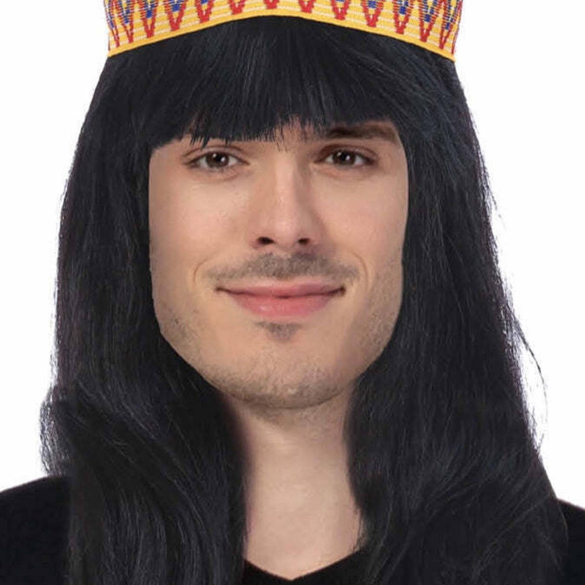 s INDIAN WIG Native American Fancy Dress Party Costume Hair Headdress ...