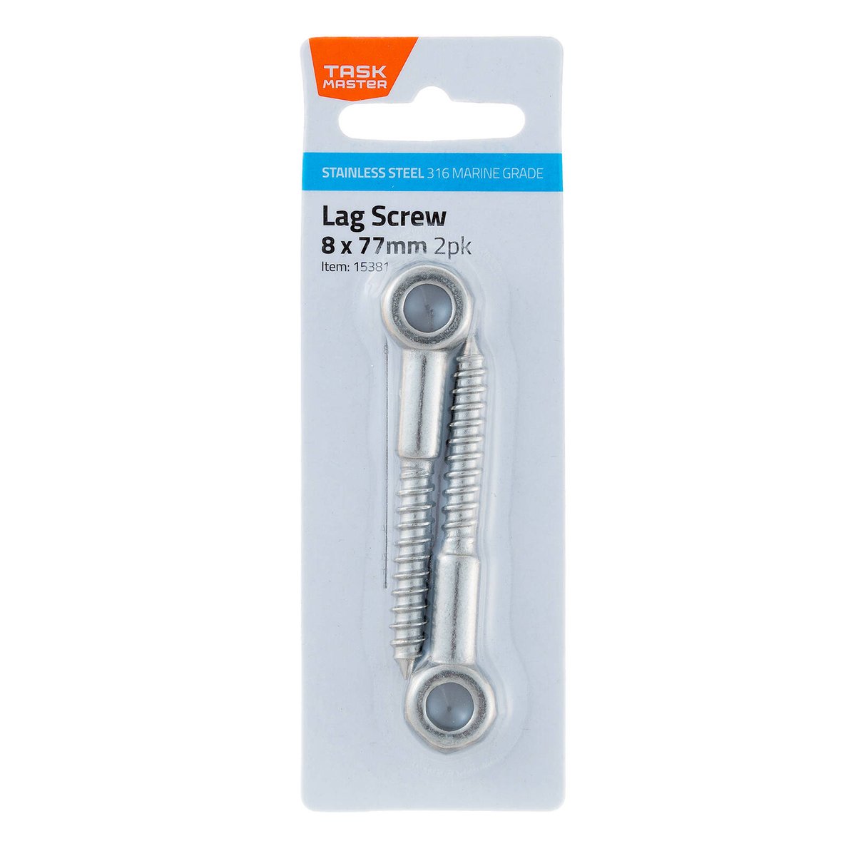 Taskmaster 8mm 316 Stainless Steel Lag Screw - 2 Pack - Bunnings Australia