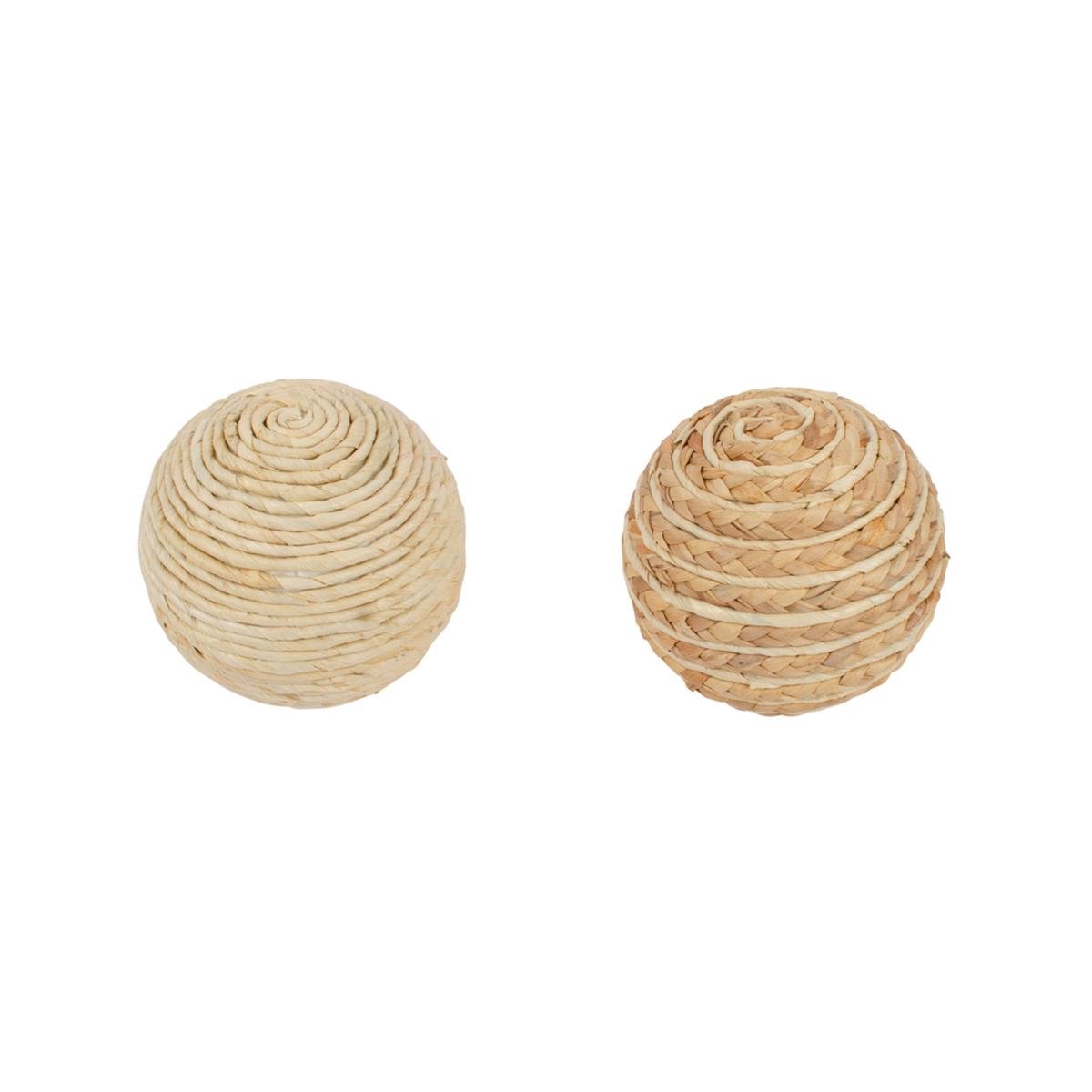 Willow & Silk Handmade Decorative Weave Balls Set/2 - Bunnings Australia