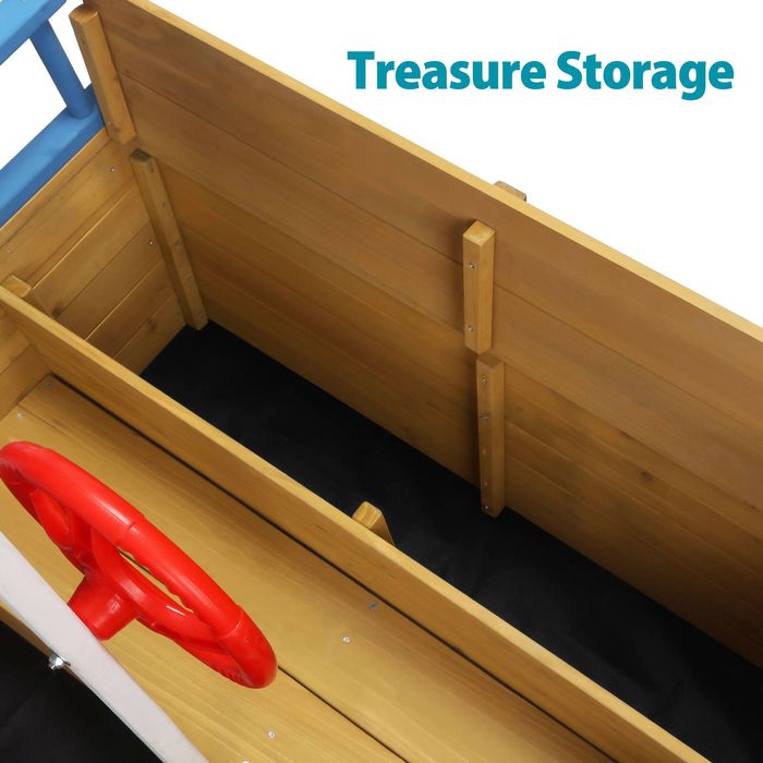 Tubby Wooden Boat Sand Pit Kids Sandpit Outdoor Play Sandbox with ...