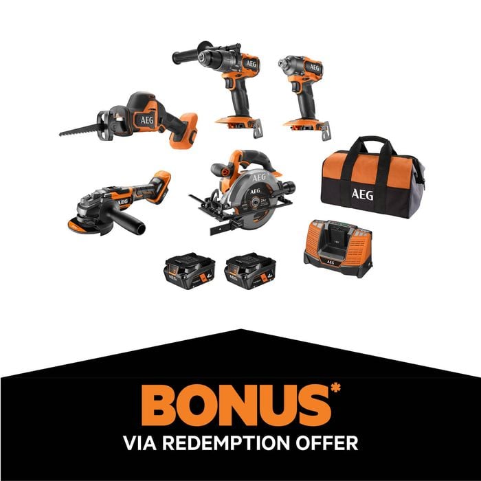AEG 18V 4.0Ah 5 Piece FUSION Brushless Kit - Bunnings Australia