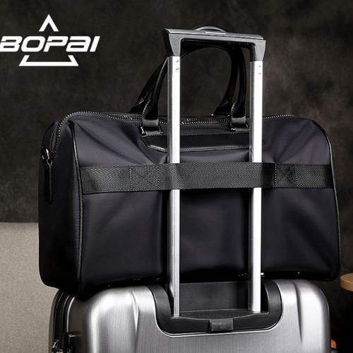 BOPAI Luxury Business Style Leather & Microfiber Duffle Waterproof ...