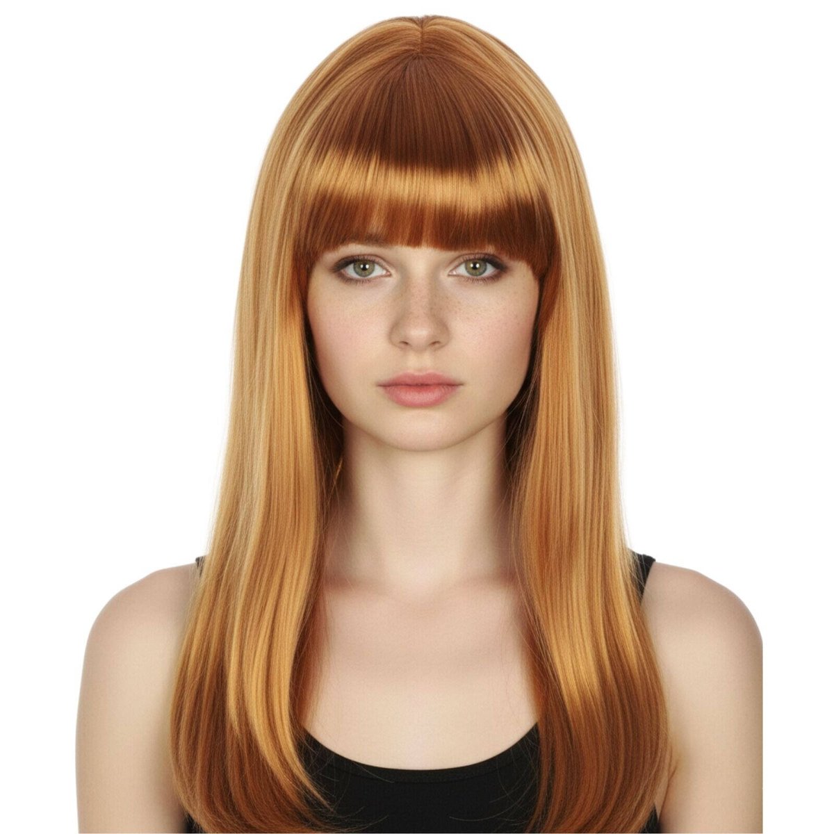 LONG WIG Straight Party Hair Costume Fringe Cosplay Fancy Dress 70cm ...