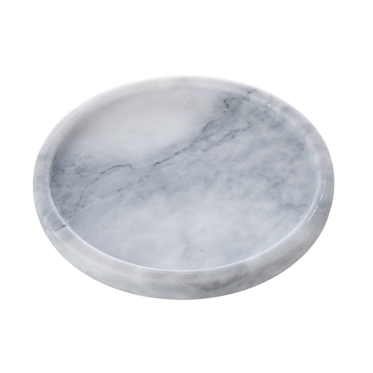 Davis & Waddell Nuvolo Round Marble Tray 20x20cm - White/Grey ...