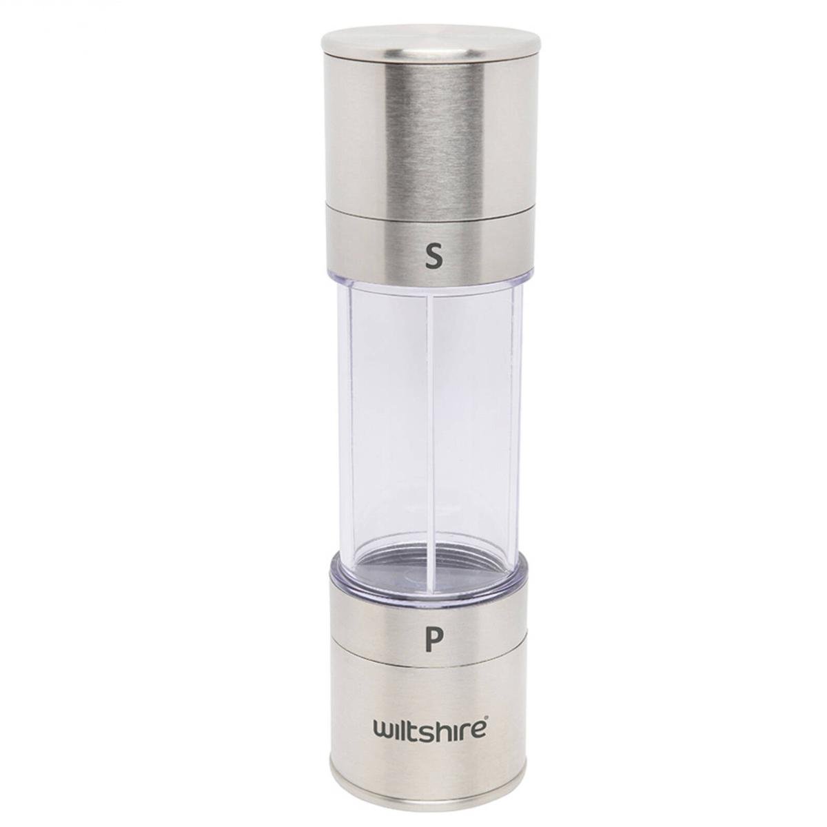 Wiltshire 19cm Dual Manual Salt & Pepper Mill - Silver - Bunnings Australia