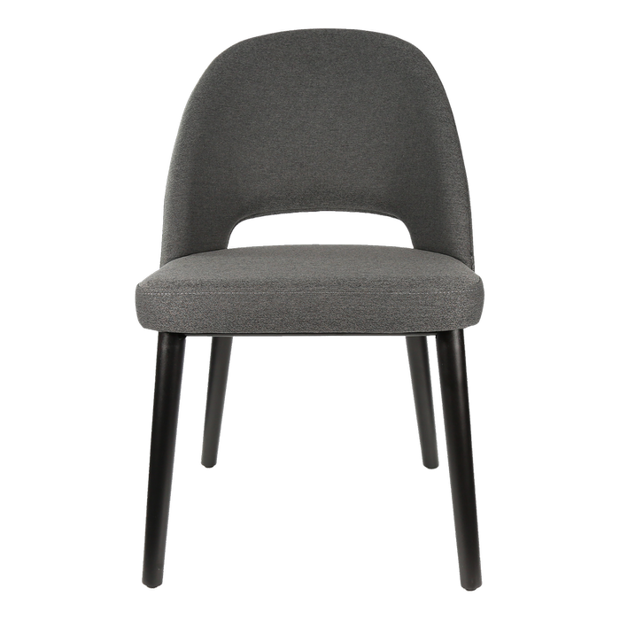 Durafurn Anthracite Fabric Semifreddo Chair With Black Beech Wood Legs