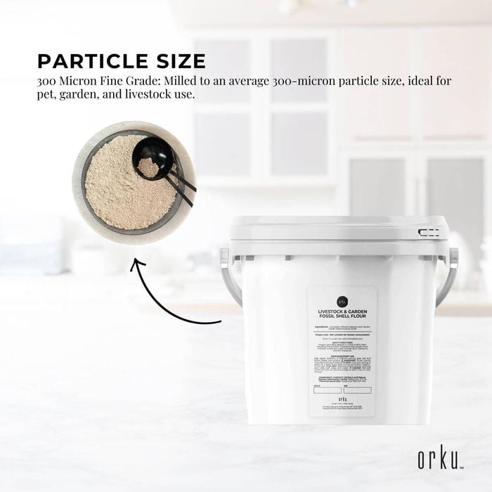 Orku 3Kg Fossil Shell Flour Tub - Livestock Garden Diatomaceous Earth ...