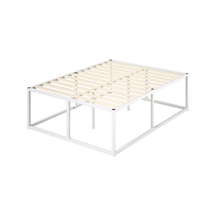 Zinus Queen Joseph Bed Frame Metal Bed Platform Base - 45cm High White ...