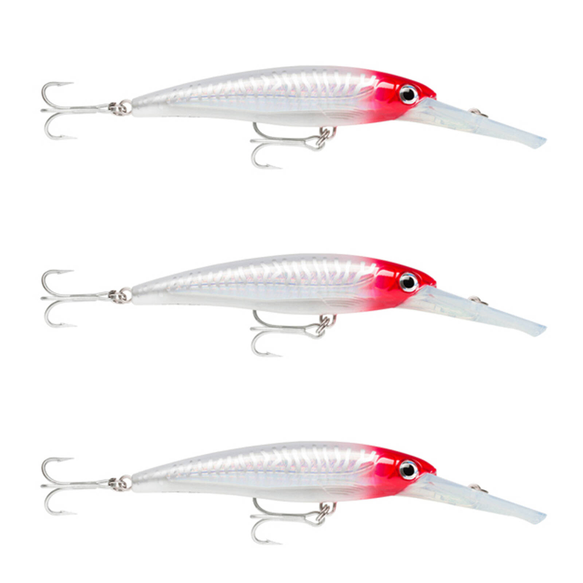 3x Rapala 12cm X Rap Magnum 15 Deep Diving Trolling Lures - Red Head UV ...