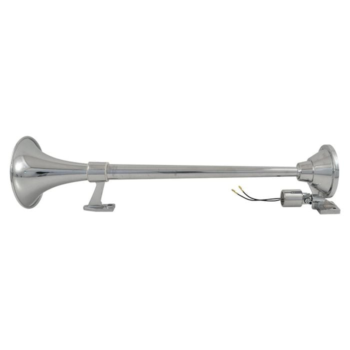 Chrome Single Round Trumpet Air Horn 630mm Long 12V/24V, Loud Truck ...