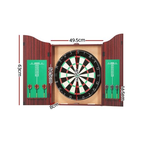 18" Dartboard Cabinet Set Professional Dartboard Wood Game Party Sport ...