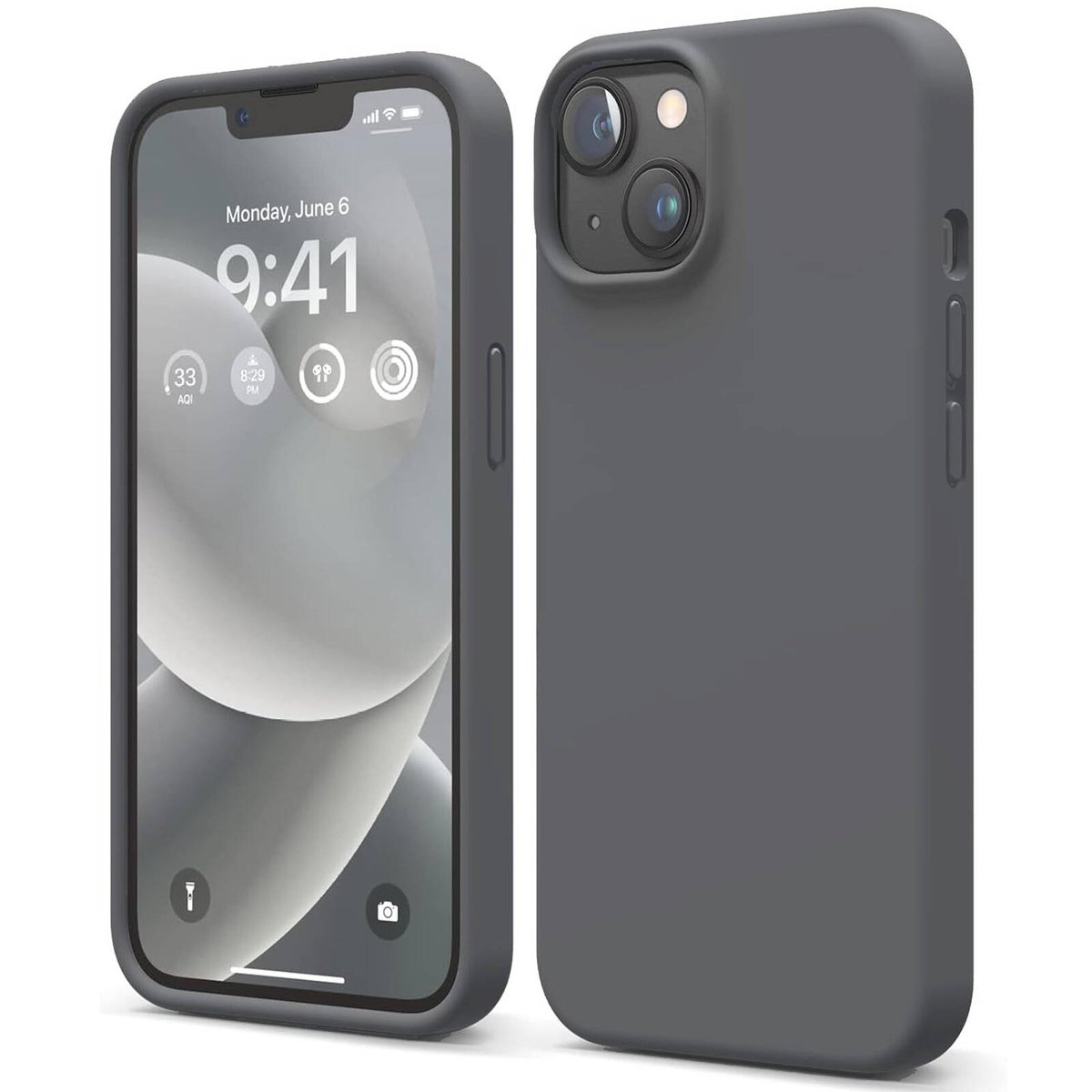Silicone Phone Case For iPhone 14 Shockproof Microfiber Lining - Carbon ...