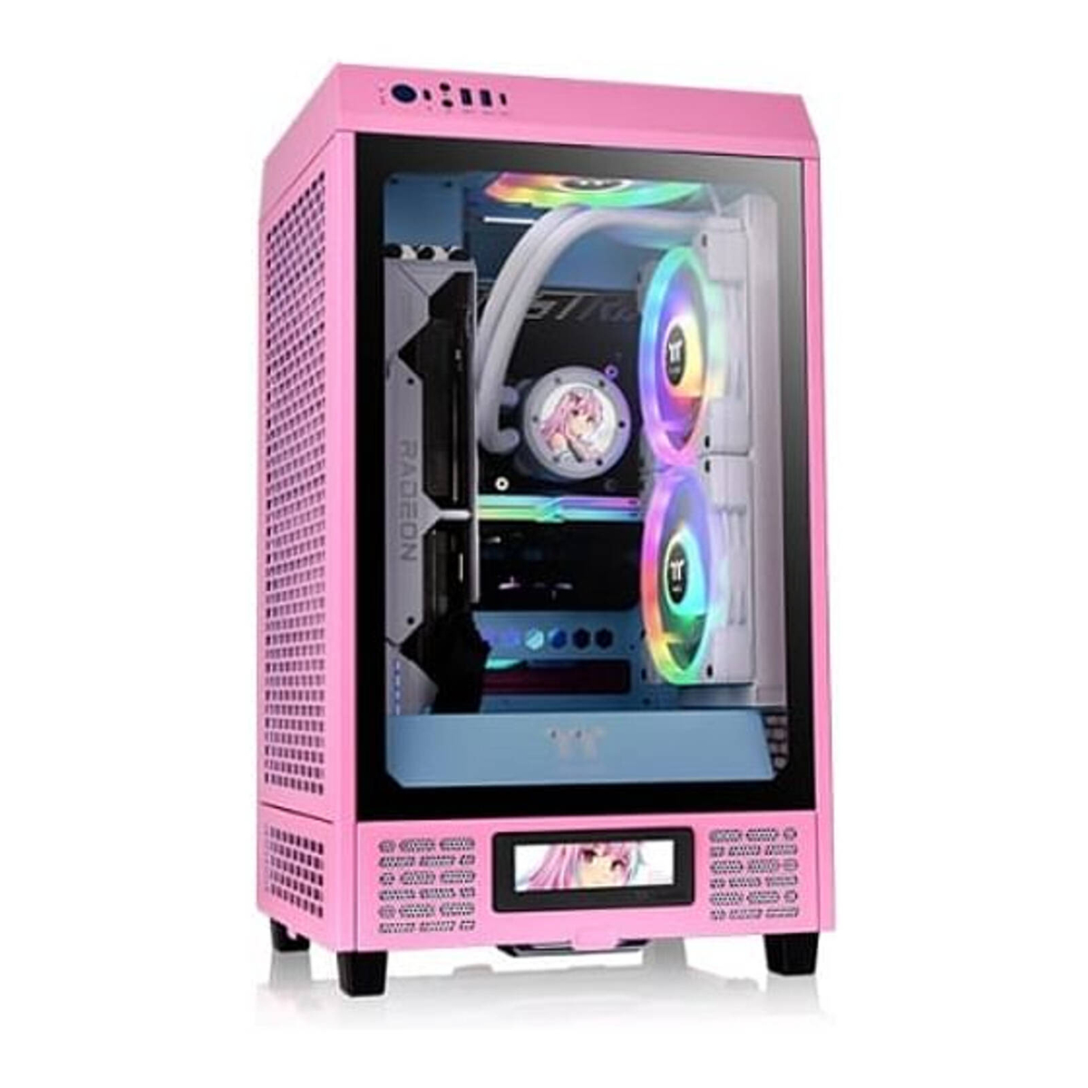 Thermaltake The Tower 200 Tempered Glass Mini-ITX Case - Bubble Pink ...