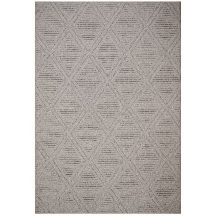 Hufflett 280 x 380cm Perla Light Grey Heat Set Polyester Rug - Bunnings ...