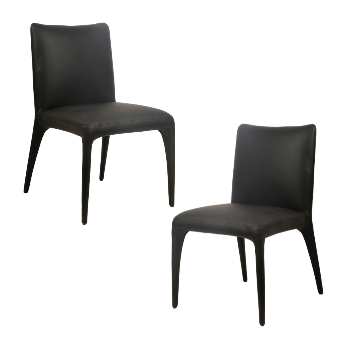 Set Of 2 Ludo Modern Eco Leather Kitchen Dining Side Chair Metal Leg ...
