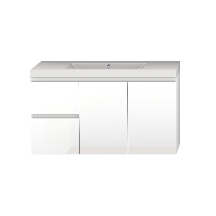 Forme 1200mm White Mont Albert Wall Hung Vanity With Polymarble Top ...