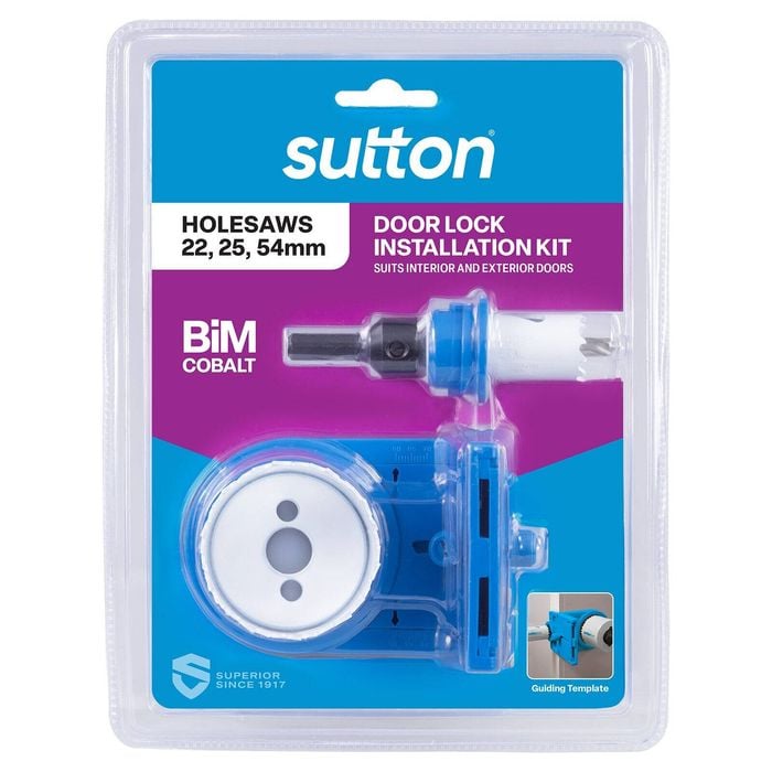 Sutton Tools 5 Piece Bi-Metal Cobalt Door Lock Installation Holesaw Kit ...