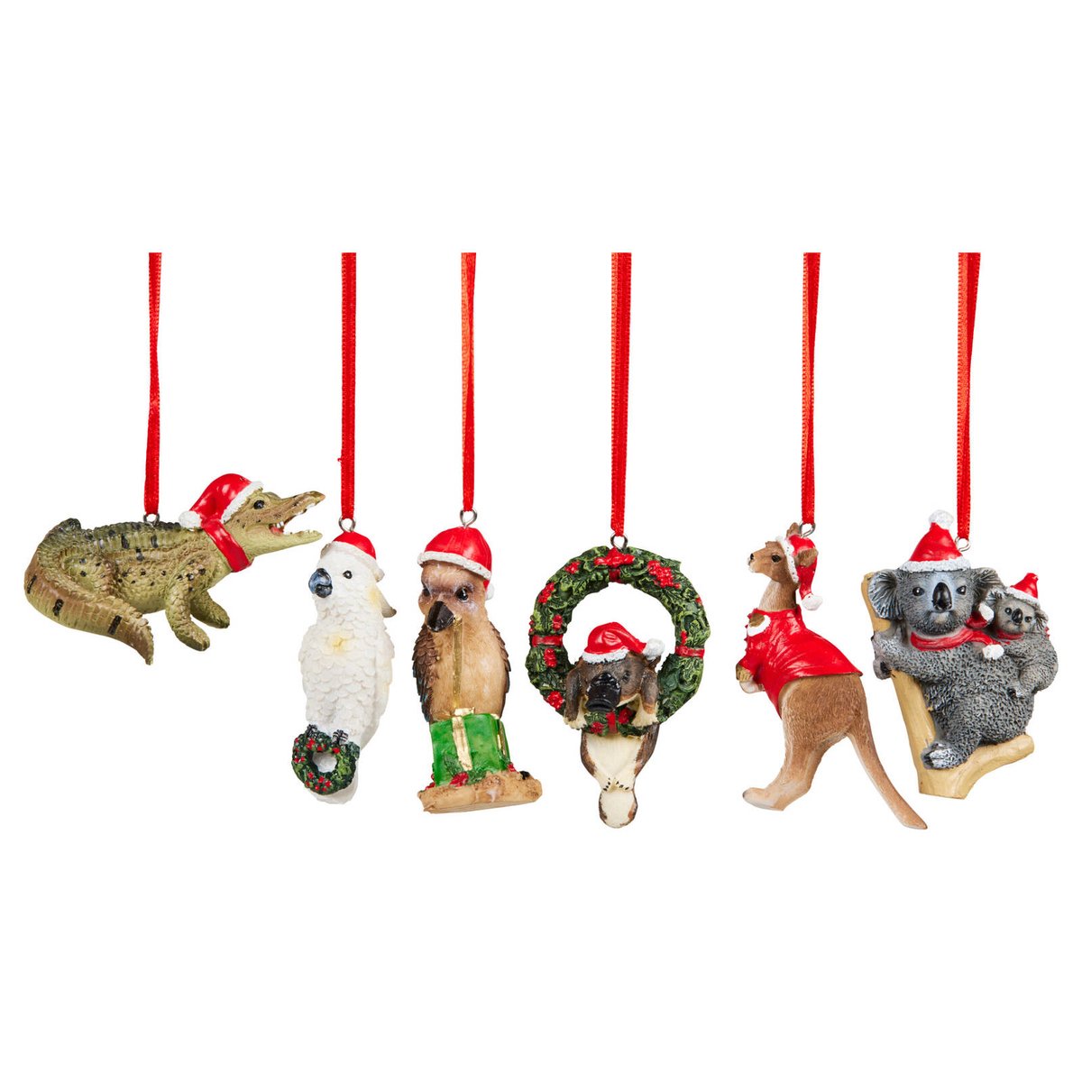 Aussie Animals Pack of 6 Christmas Baubles Decoration Gift Pack ...