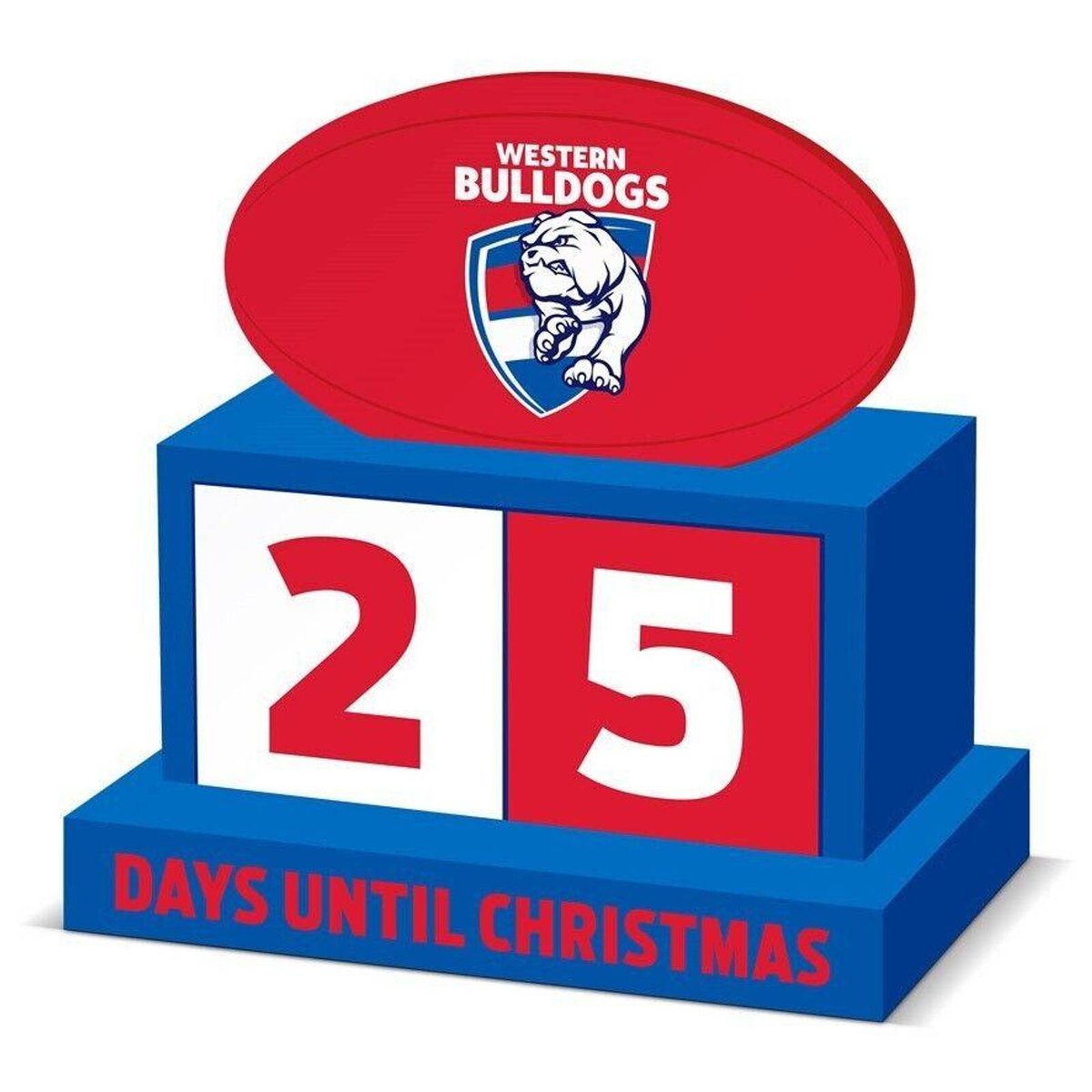 AFL Christmas Countdown Blocks - Western Bulldogs - Wooden - XMAS ...