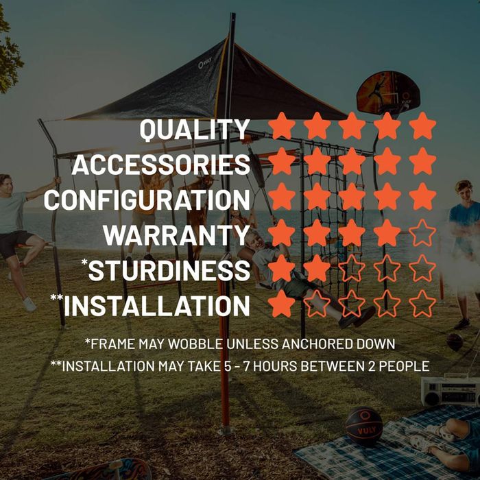 VULY Ninja Quest Monkey Bars Extra Large Ninja Warrior Playset & Jungle ...