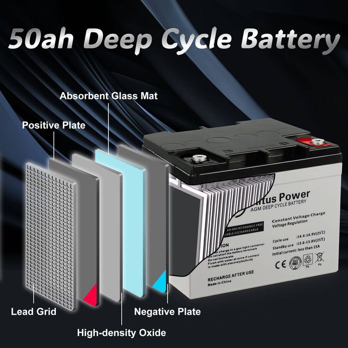 Altus 12V 50ah AGM Battery Deep Cycle SLA Lead Acid Battery - lead acid ...