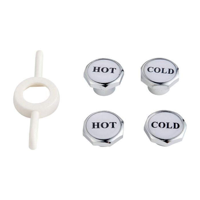 Kinetic 5 and 10mm Chrome Plated Hot and Cold Tap Buttons - 2 Pairs ...