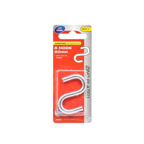 Zenith 50 x 6mm Zinc Plated S Hook - Bunnings Australia