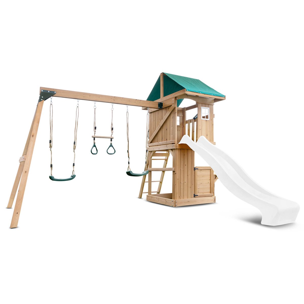 Lifespan Kids Montrose Swing Set & Play Centre with 2.2m White Slide ...