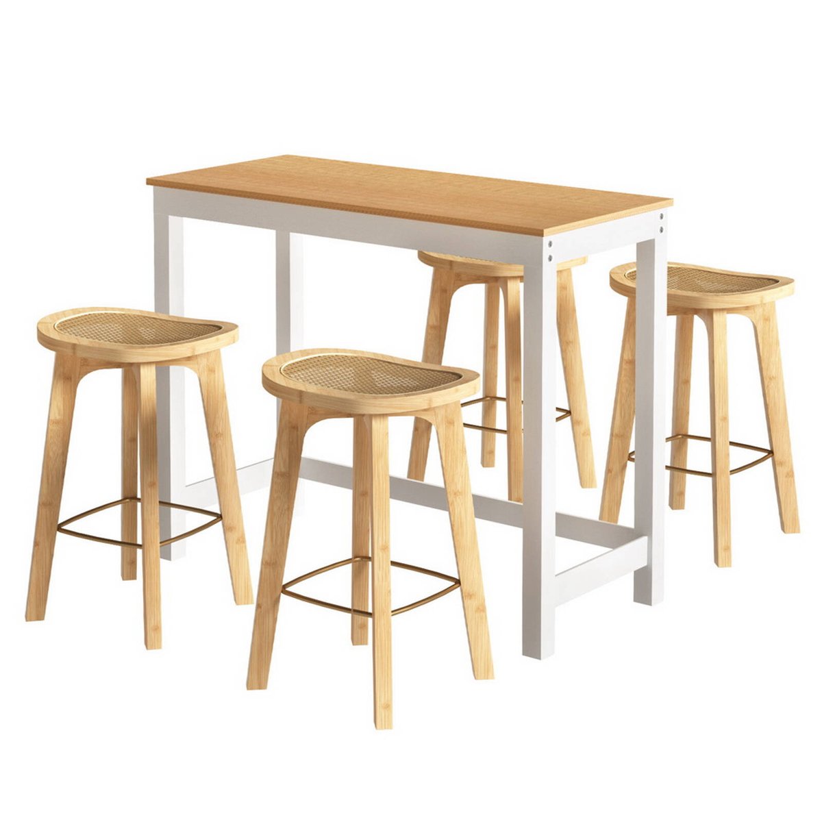 Artiss Bar Table and Stools Set Dining Desk Kitchen Chairs Cafe Pub ...