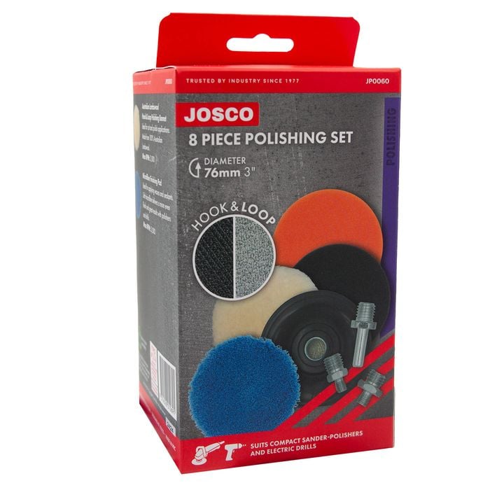 Josco 8 Piece 76mm Polishing Set - Bunnings Australia