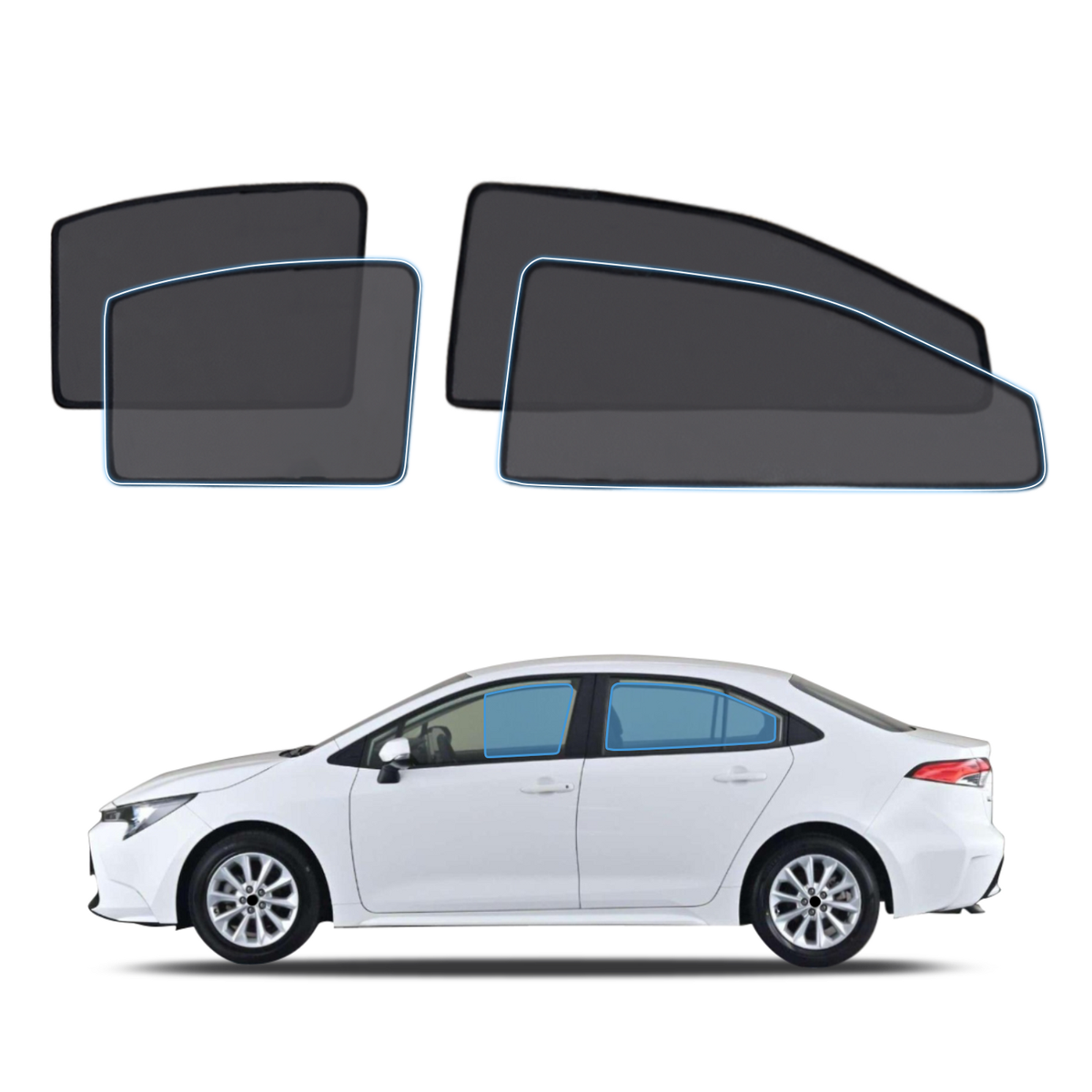 AUSGO Magnetic Window Sun Shade for Toyota Corolla Sedan 2019-Onwards 4 ...