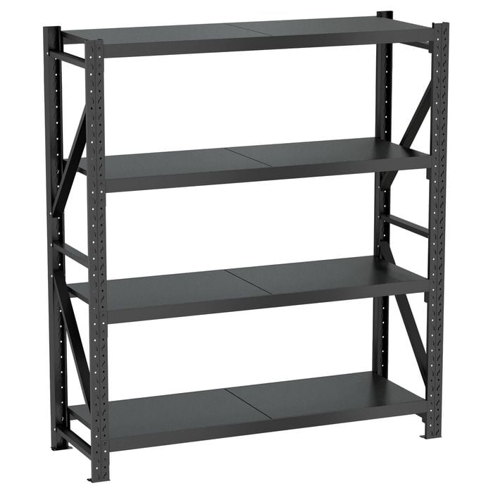 Craftright 1800 x 2000 x 600mm Black 4 Tier Metal Shelving Unit ...