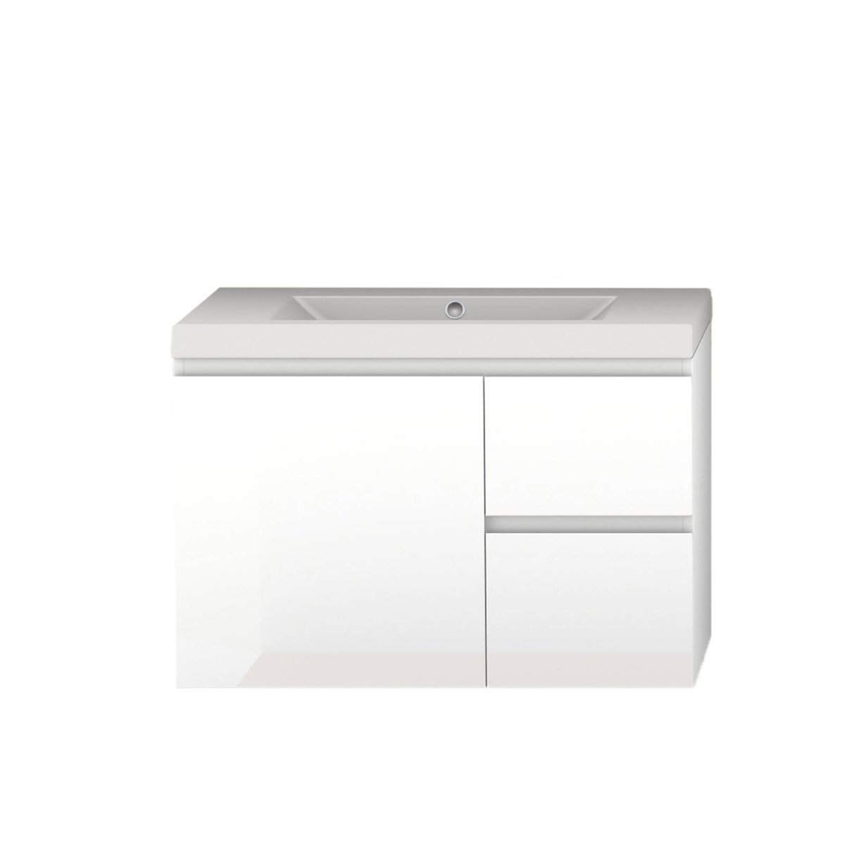 Forme 750mm Mont Albert Wall Hung Vanity With Polymarble Top - RH ...