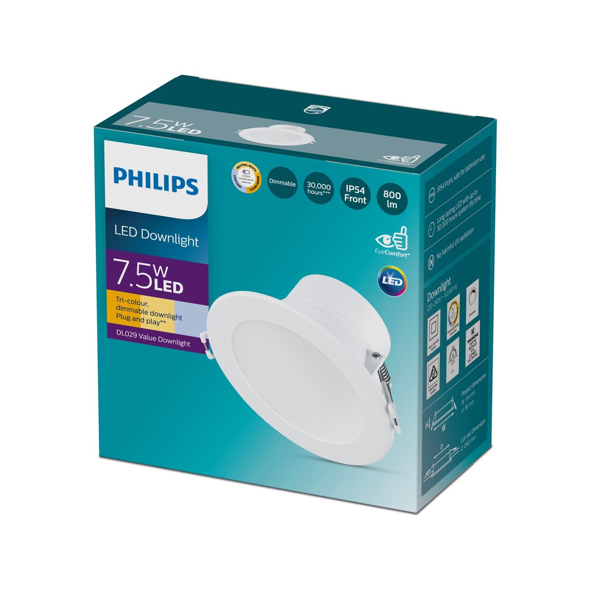 Philips CCT LED 800lm 7.5W Down Light - Bunnings Australia