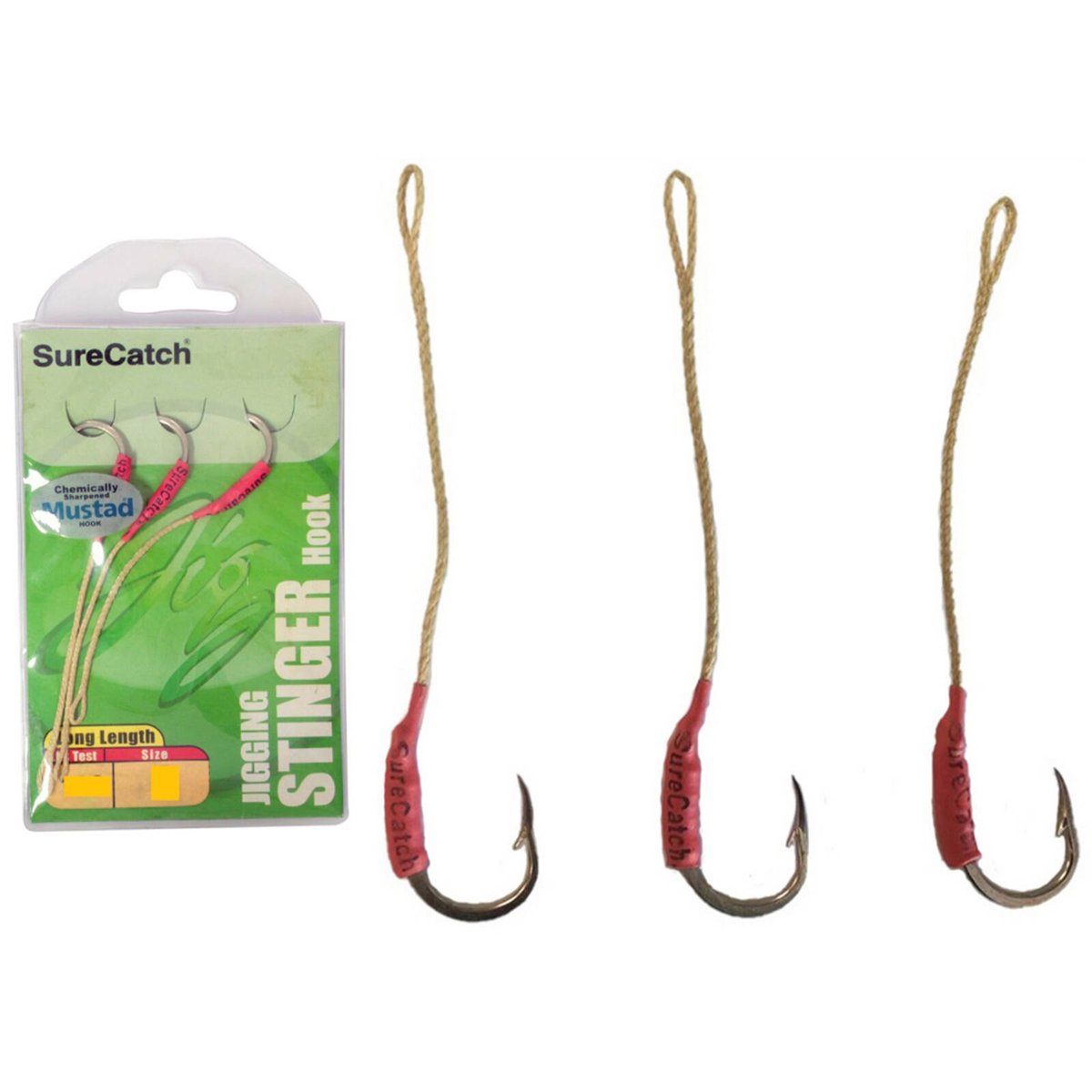3 Pack of Surecatch Long Length Stinger Jigging Hook Rigs - Mustad Hooks (Size 1) - Bunnings ...