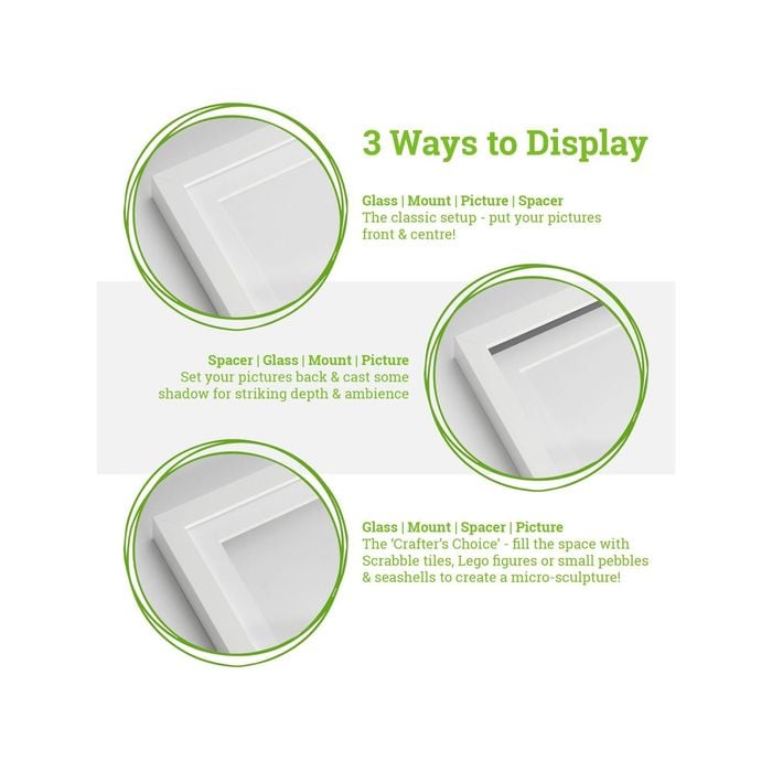 Nicola Spring Acrylic 3D Box Photo Frames with 8" x 8" Mounts - 10" x ...