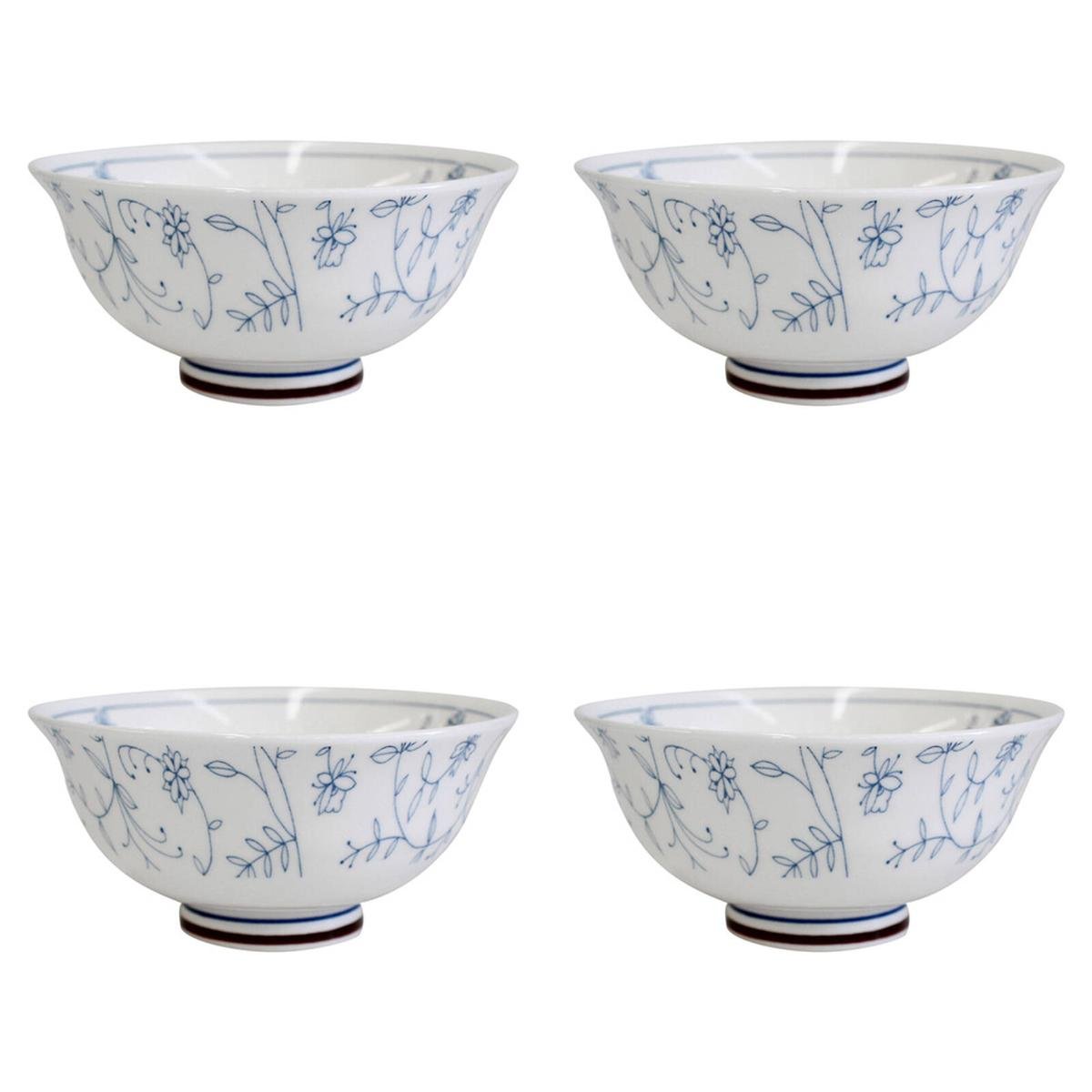 4PK LVD Ceramic 15cm Rice Bowl Vine Round Dinnerware Large - White ...