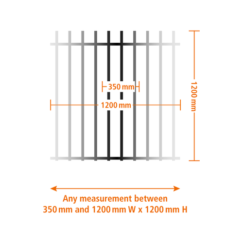 ProtectorAl 350 - 1200 x 1200mm Black Aluminium Batten Pool Fence Panel ...