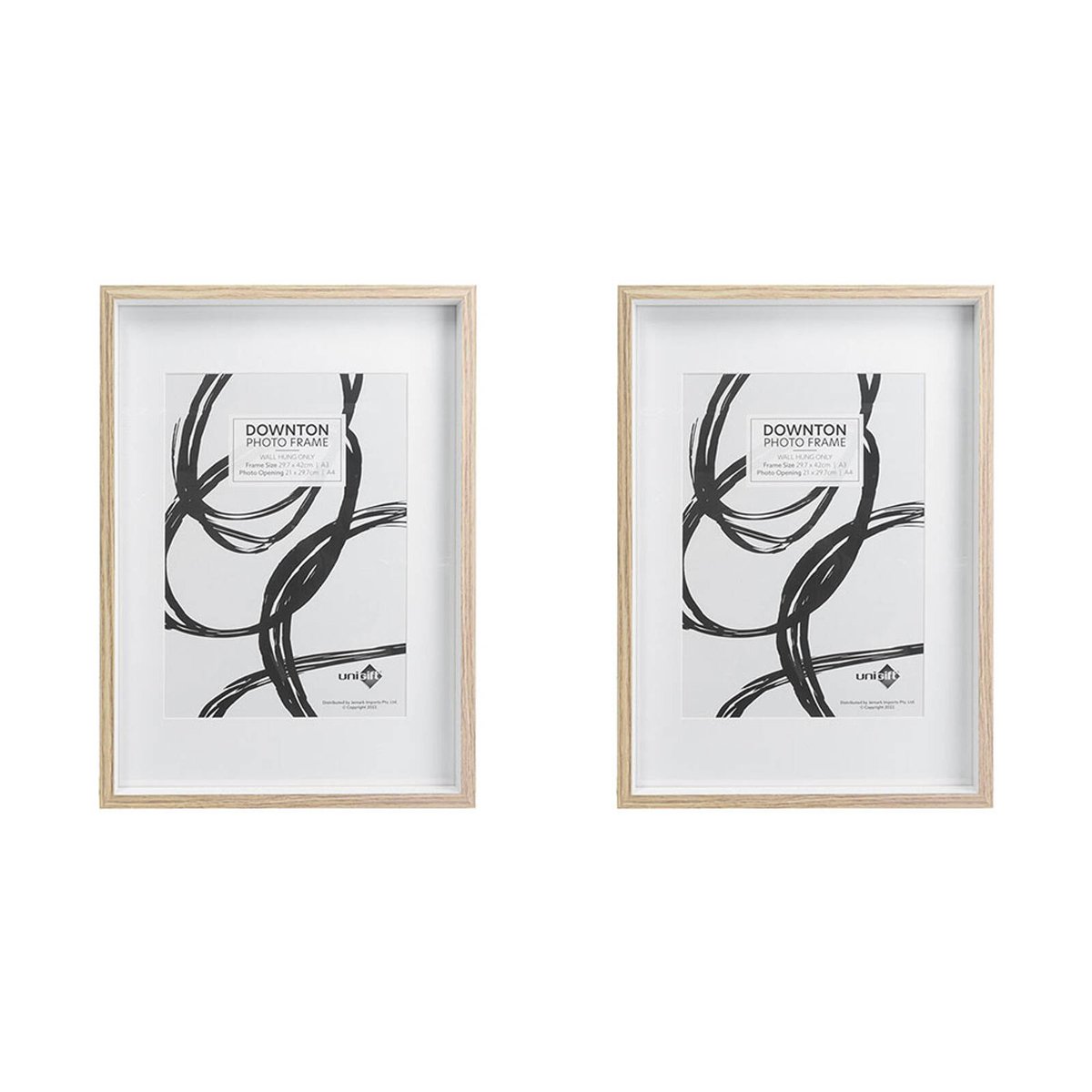 2PK Unigift Downton MDF/Glass Matt A3 Picture Frame - Natural ...