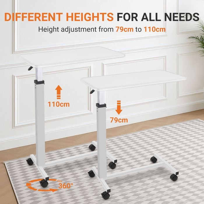 Altus Overbed Table Gas Lift Mechanism Steel Frame Laminate Top - Bunnings Australia