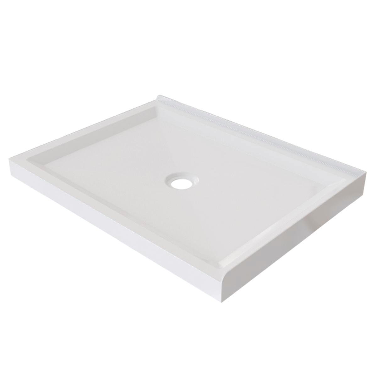 Stein 1200 x 900mm White 2-Sided Left Hand Rectangle Shower Tray ...