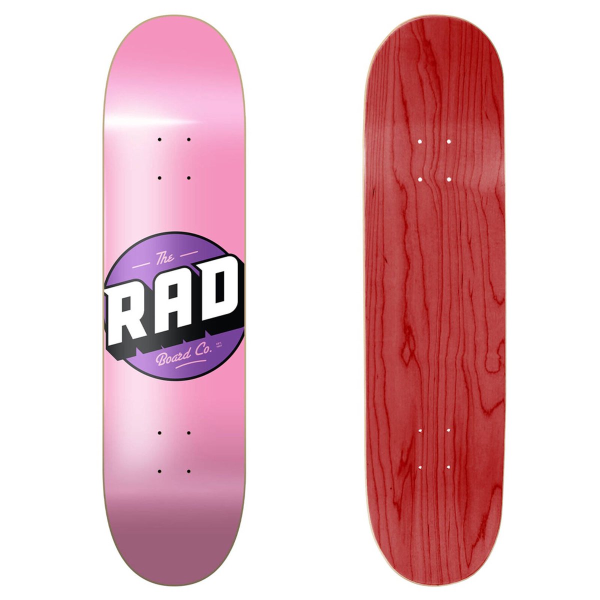 Rad Board Co Logo Skateboard Pro Premium Durable 8.5 Decks - Pink/red ...