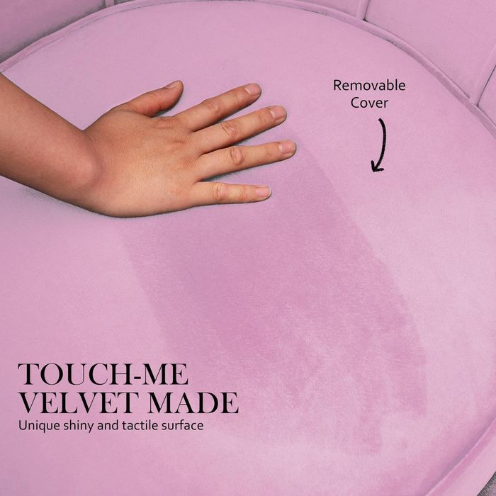 La Bella Shell Scallop Pink Armchair Accent Chair Velvet + Round ...