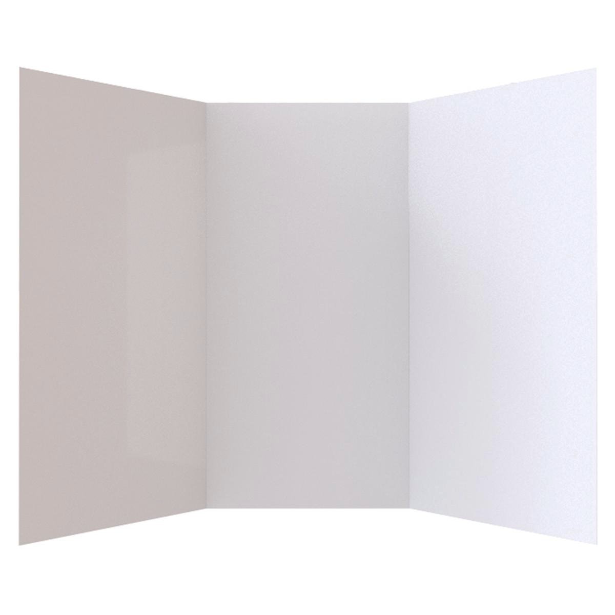 Stein 1200 x 900 x 2000mm White 3-Sided Flat Wall Shower Liner ...