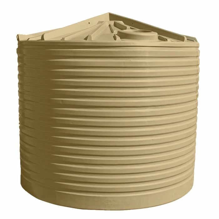 Clark Tanks 13600L Round Poly Water Tank - Wheat - Bunnings Australia